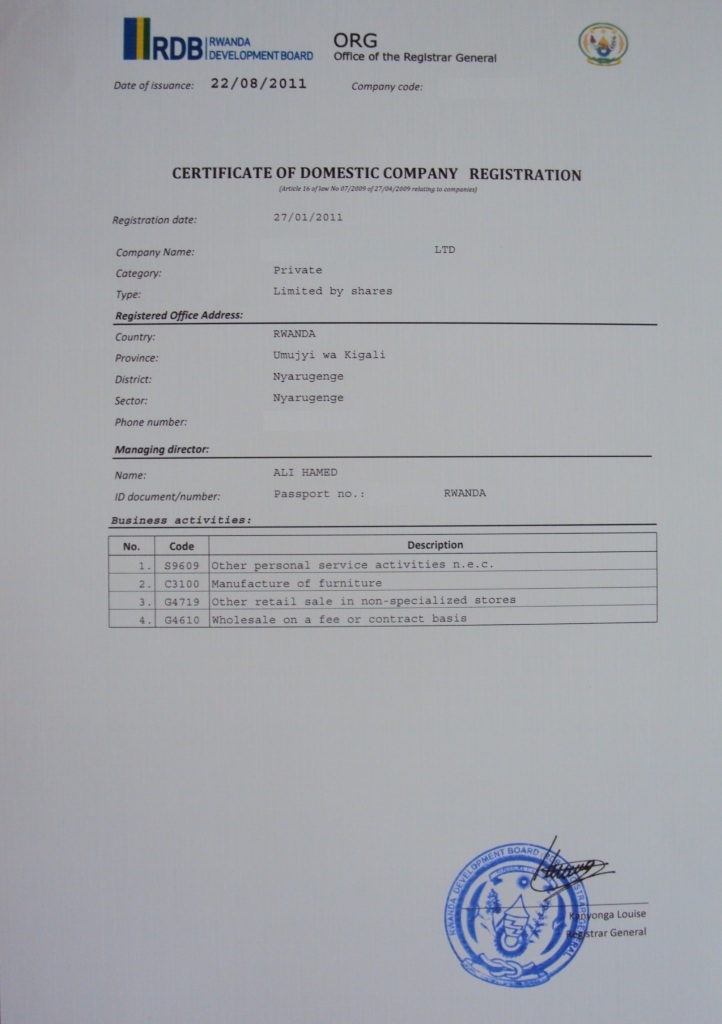 Business Procedures in Rwanda